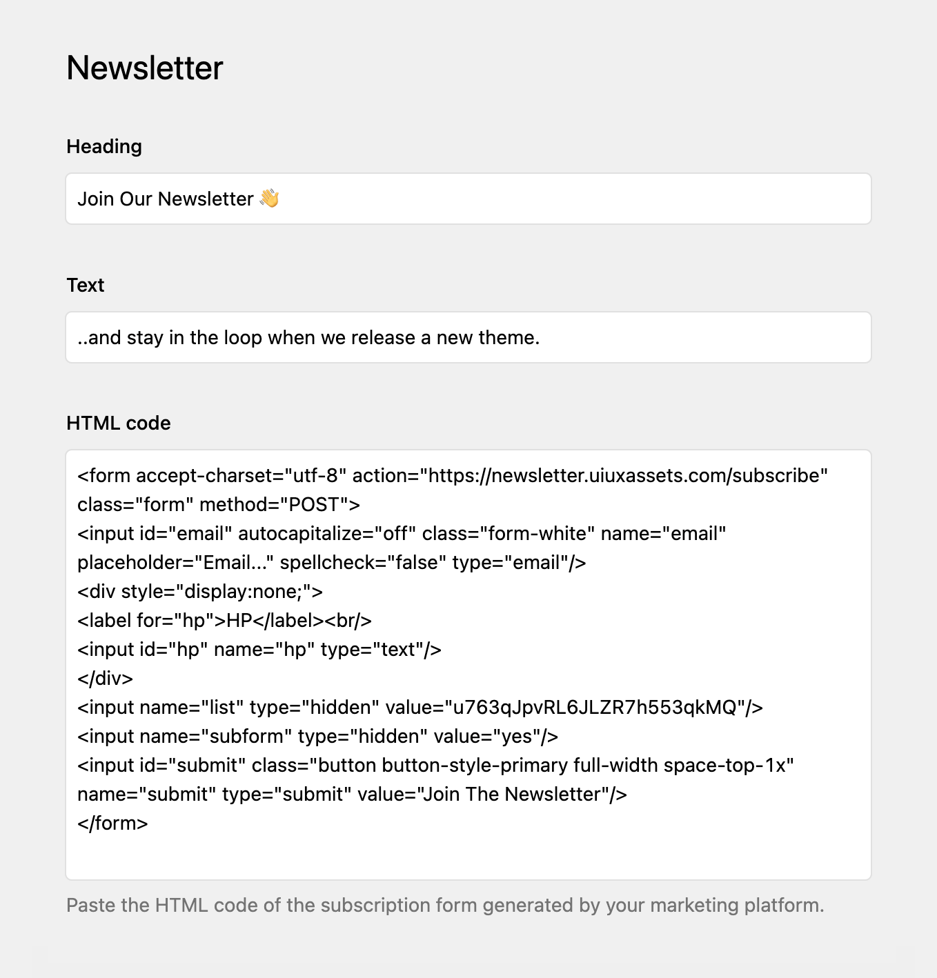 How to add a newsletter form to your Kirby theme - Themes for Kirby